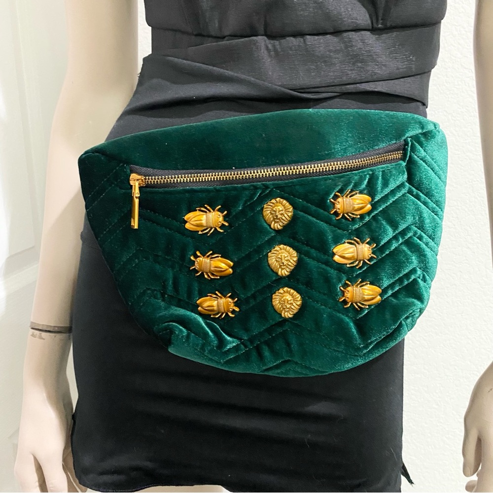 Bam Forever Emerald Green Velvet Bugs Insects Embelli… - Gem